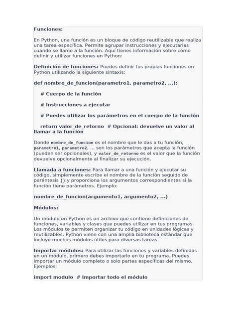 1 5 funciones y módulos pdf python lenguaje de programación función matemáticas