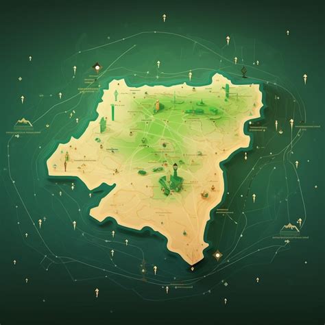 Random Map 3d Earth Area Location City Illustration Background Visible From Space Premium Ai