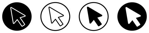 pointer cursor computer mouse icon set finger cursor arrow click sign