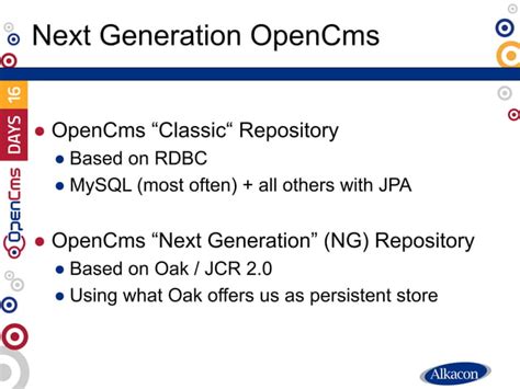 Opencms Days 2016 Next Generation Content Repository Ppt