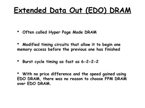 All Types Of Dram And Their Functionppt Data Storage And Warehousing