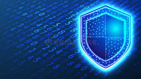 Shield Protection System Binary Code Cyber Security And Information