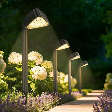 Solar Pathway Lights Outdoor 8 Pack 15 Led Brighter Solar Path Lights Waterproof With Upgraded