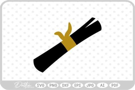 Grad Graduation Scroll Svg Png Dxf Graphic By Dottiedigitals · Creative
