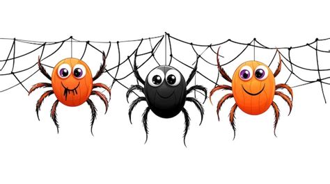 Spooky Spider Trio Premium Ai Generated Image