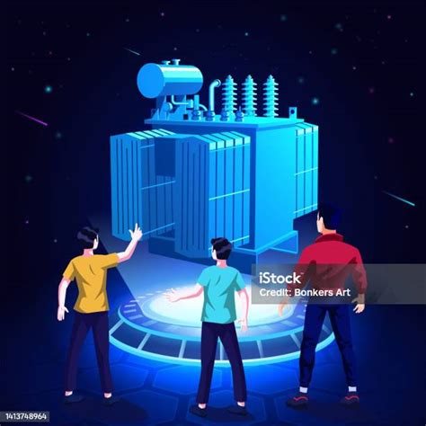 홀로그램 벡터 일러스트레이션으로 전기 변압기의 3d 모델 시각화 및 경험 3차원 형태에 대한 스톡 벡터 아트 및 기타 이미지 3차원 형태 Mahal Palace