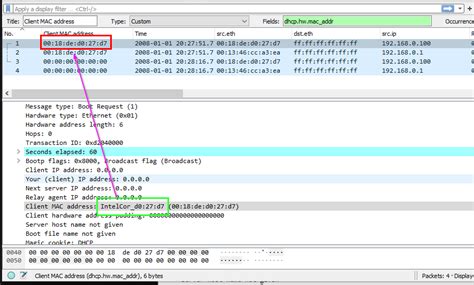 creating a column for dhcp client mac can t get column to show manufs