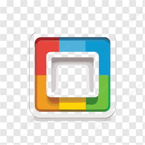 앱용 사각형 디자인 아이콘 벡터 흰색 배경에 재구성의 단순한 다채로운 아이콘 그림자 없음 작은 프레임 중앙 Png 일러스트 및 벡터 에 대한 무료 다운로드 Pngtree