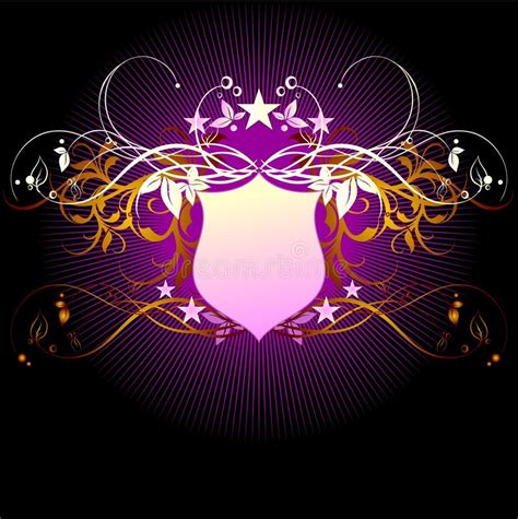 Floral Background Shield Stock Vector Illustration Of Bookplate 4598313