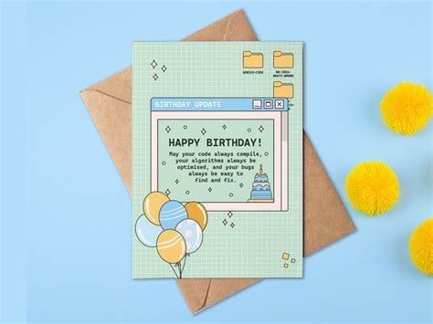 Coder Happy Birthday Card Programmer Developer Funny Coding Birthday