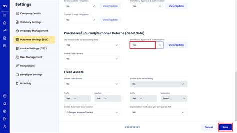 Create Workflows In Purchasesjournalpurchase Returns Debit Note Mybizz Erp