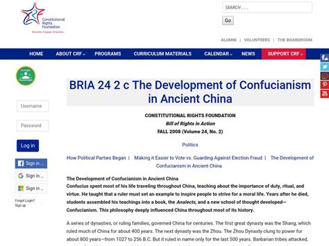 Constitutional Rights Foundation The Development Of Confucianism In