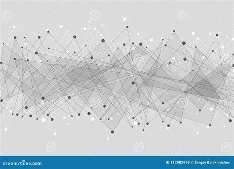 Abstract Geometric Background Connected Triangles On A Gray Background