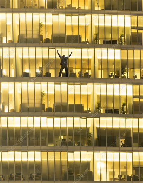 Man Exulting In Office Stock Image F008 7922 Science Photo Library