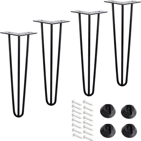 Set Van 4 Haarstuk Tafelpoten 60 Cm Metaal Pootjes Ambachten Drie