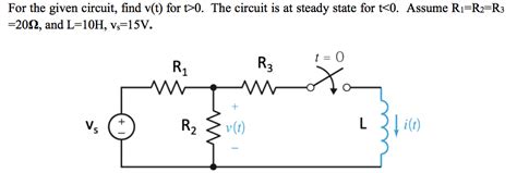 solved for the given circuit find v t for t 0 the circuit