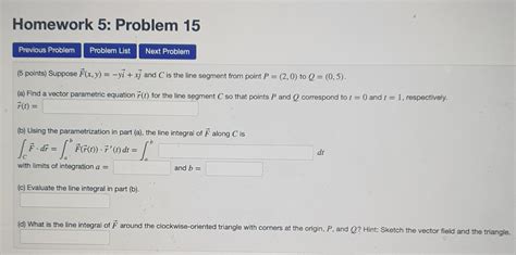 Solved Homework 5 Problem 15 Previous Problem Problem List
