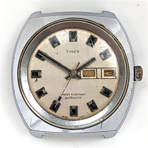Timex Viscount Day Date Automatic Watch 46950 3373 [1973] Vintage