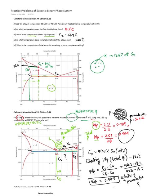 eutectic binary phase system problems pdf