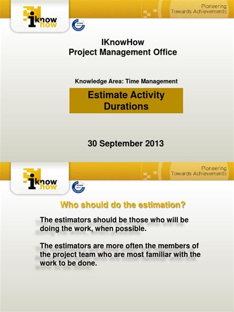 Estimating Activity Durations Pdf Risk Estimator