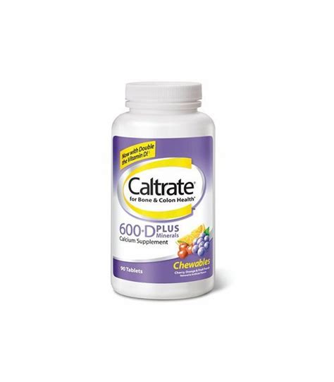 Caltrate 600 Plus D Calcium Supplement Chewable Tablets With