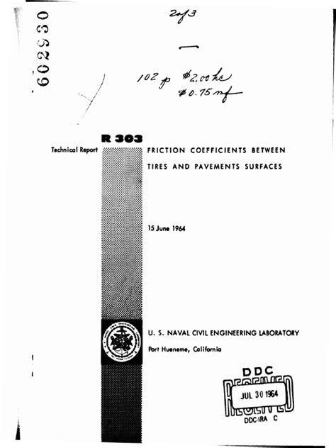 Us Navy Friction Coefficients Between Tires And Pavements Pdf