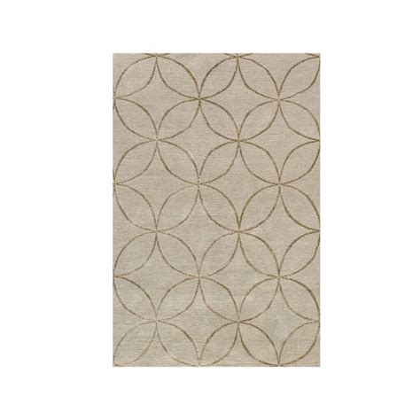 Tibetan Wool Silk Adaptations Circle Lattice Ivory