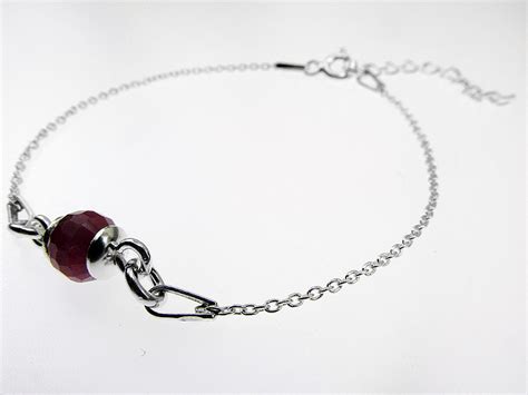 Bratara Argint Fetite Cu Rubin Fatetat Natural