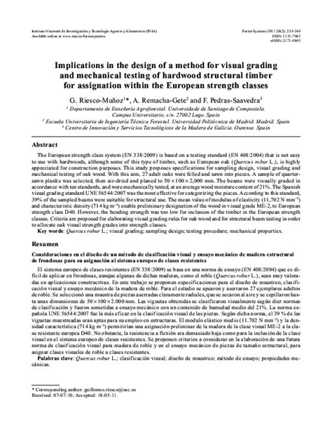 Pdf Implications In The Design Of A Method For Visual Grading And