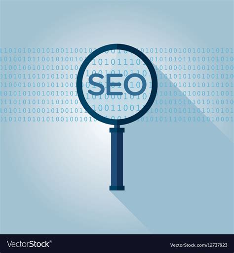 Seo Search Engine Optimization Magnifying Glass Vector Image