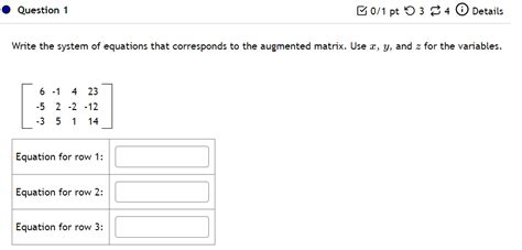 Solved Write The System Of Equations That Corresponds To The