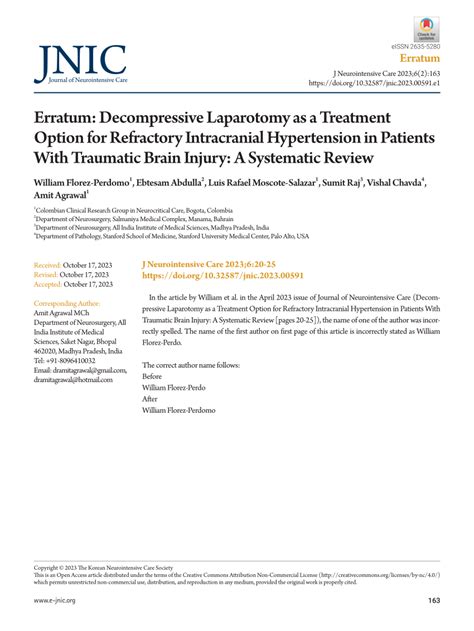 Pdf Erratum Decompressive Laparotomy As A Treatment Option For Refractory Intracranial