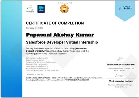Papasani Akshay Kumar On Linkedin Salesforce Smartbridge Devlopertrailmix Internship