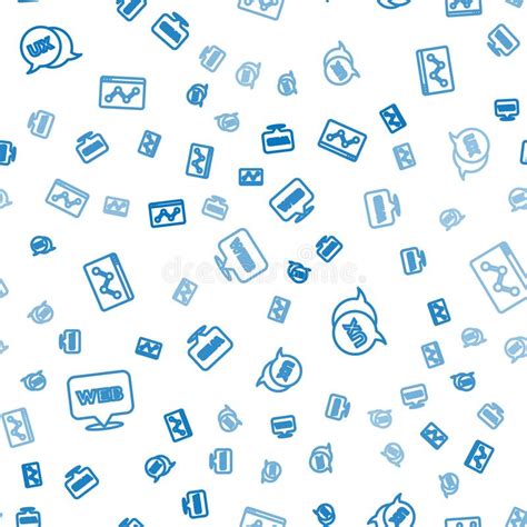 Set Line Web And Graphic Design Ui Or Ux And Website Statistic On