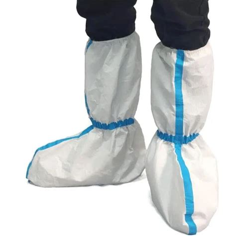 Sj Medical Shoe Cover Anti Slip Non Woven Pppe Waterproof Long Shoe
