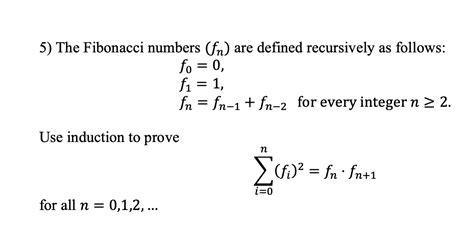 solved 5 the fibonacci numbers fr are defined recursively