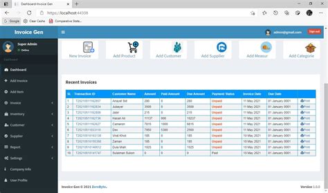 Invoice Generation And Management ASP NET Core EF MSSQL By Shaheddev