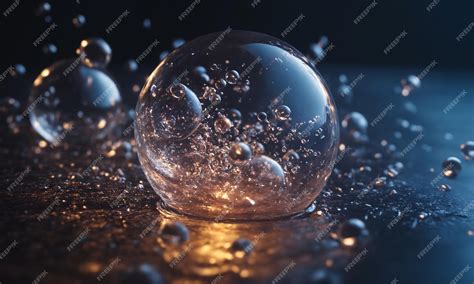 Premium Photo Water Bubble On Water Splash Background