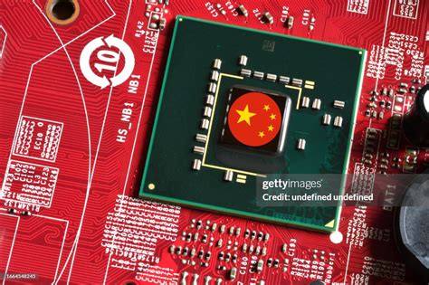 China Flag On A Processor Central Processing Unit Cpu Or Gpu Microchip