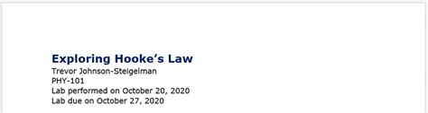 The Heading Of A Lab Report Physicsthisweek Com