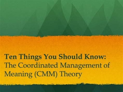 Coordinated Management Of Meaning