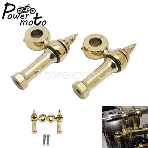 22mm25mm Motorcycle Brass 78 1 Handlebar Riser Bar Mount Clamps For Harley Chopper Bobber