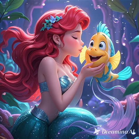 Ariel Kiss Flounder Ai Image By Lokmenghong560617 On Deviantart