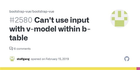 Cant Use Input With V Model Within B Table · Issue 2580 · Bootstrap