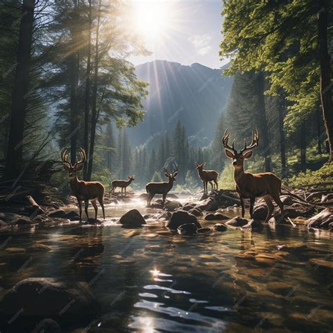 Premium Photo Deer In Forest Wildlife Photography