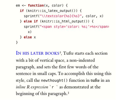 R Define Color Of Newthought With Tufte Style When Rendering To Pdf