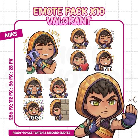 Miks Valorant Emote Pack X10 Chibi Emotes For Twitch And Discord Png