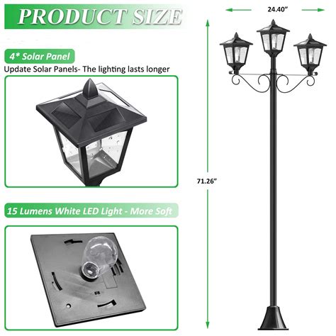 Luces De Poste De Lámpara Solar Para Exteriores Lámpa B07spwzjqh