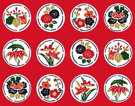 Japanese Overlap Flower Weave Vector Seamless Pattern Stock Illustrations 10 Japanese Overlap