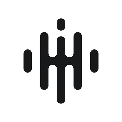 premium vector h letter shape soundwave logo design